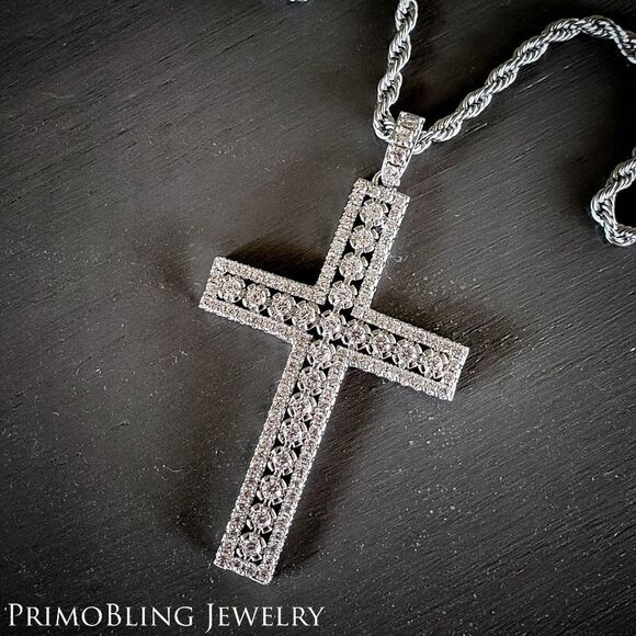primobling | Accessories | Drippedoutchannelsetcrossnecklace | Poshmark